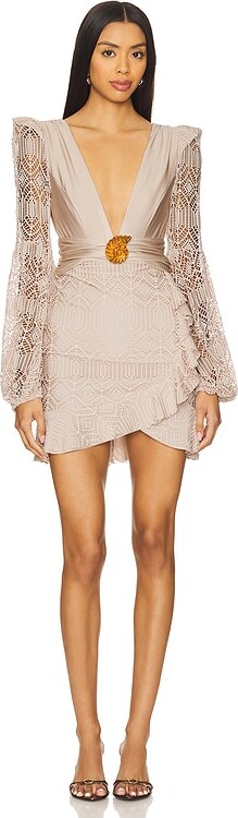 PatBO Seashell Lycra Long Sleeve Mini Dress - ShopStyle