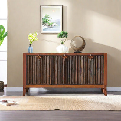 HomeCanvas Southeast Asian Style Carved Bamboo Locker. 61.42 Sideboard ...