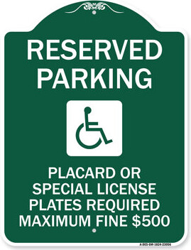 Signmission Designer Series Sign - Reserved Parking Placard Or Special ...