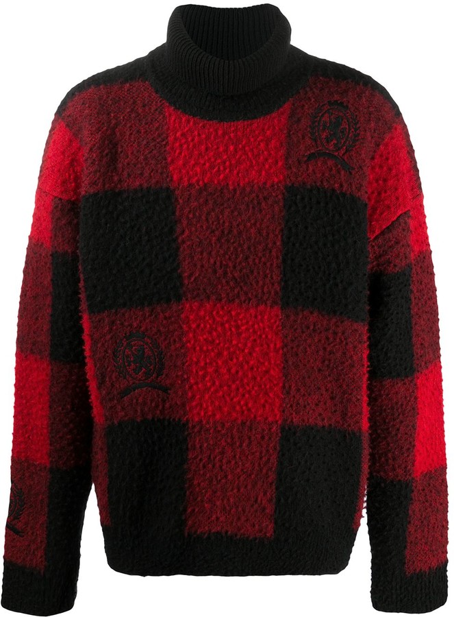 Tommy Hilfiger Crest buffalo-check jumper - ShopStyle Turtleneck Sweaters