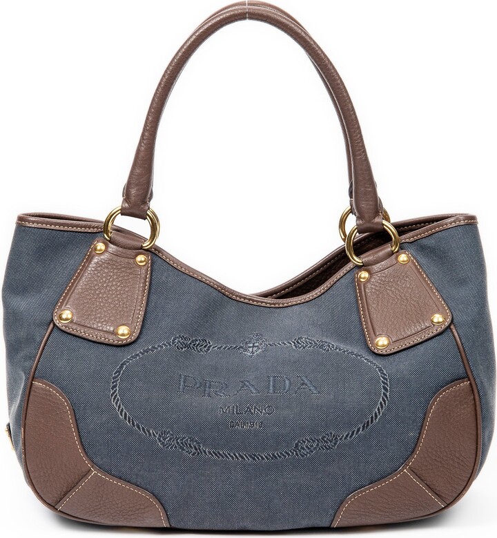 Prada Jacquard Logo Shoulder Tote - ShopStyle