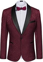 COOFANDY Men's Floral Tuxedo Suit Jacket Slim Fit Dinner Jacket Party ...