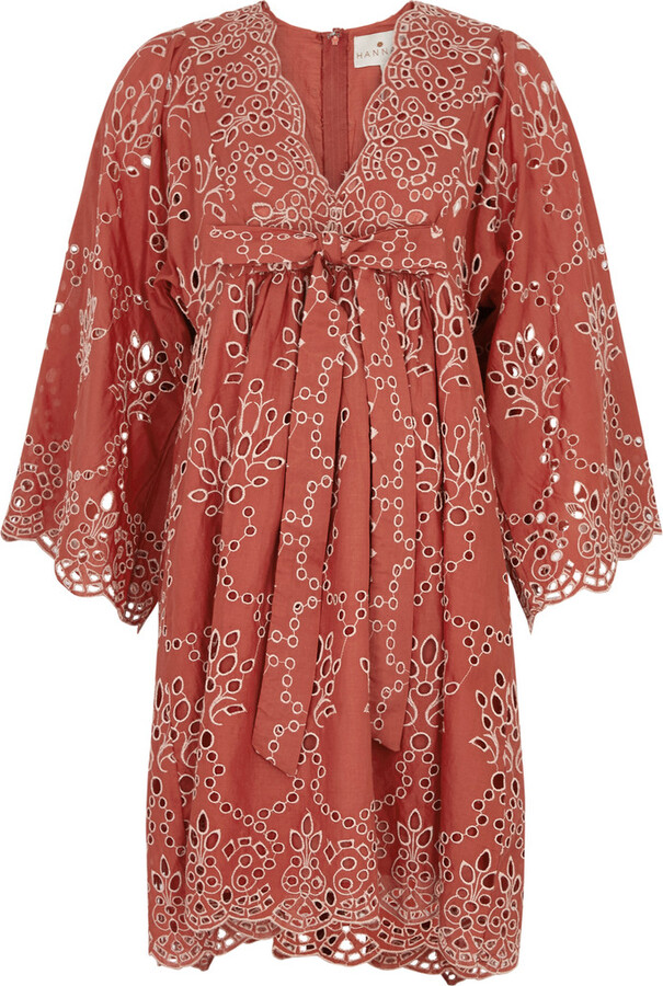 HANNAH ARTWEAR Riley Broderie-anglaise Cotton Mini Dress - ShopStyle