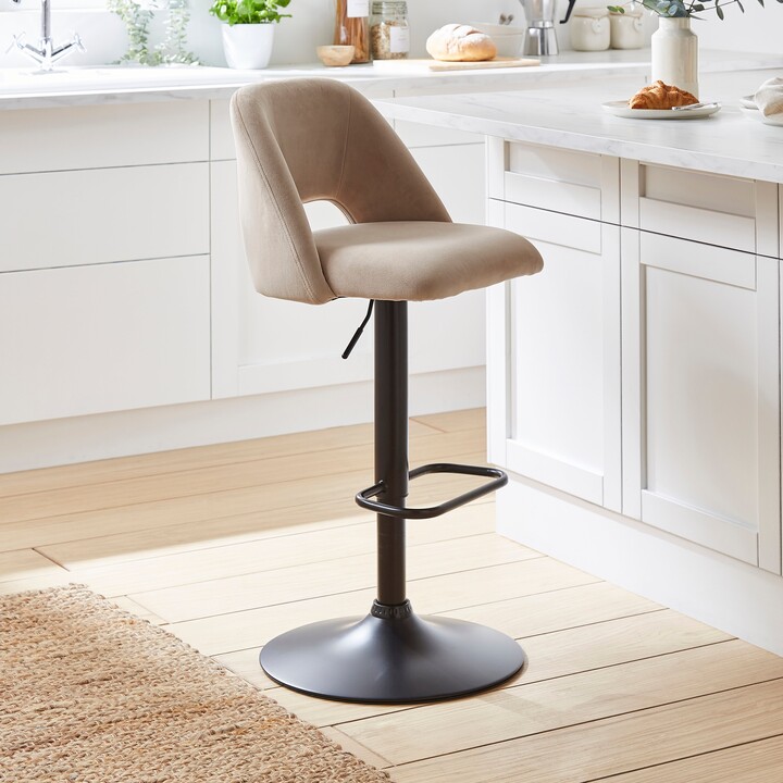 Dunelm Jonas Adjustable Height Bar Stool, Velvet Pebble - ShopStyle
