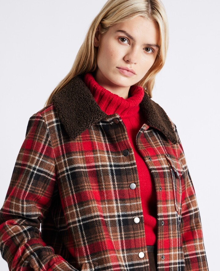 Really Wild Clothing Fur Collar Tweed Shacket - ShopStyle Casual Jackets