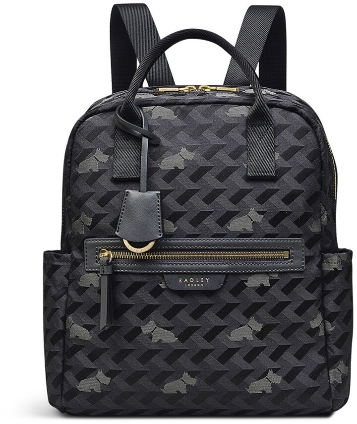 Radley London Women's Fins Bury Park Geo Dog Jacquard Small Zip Top ...