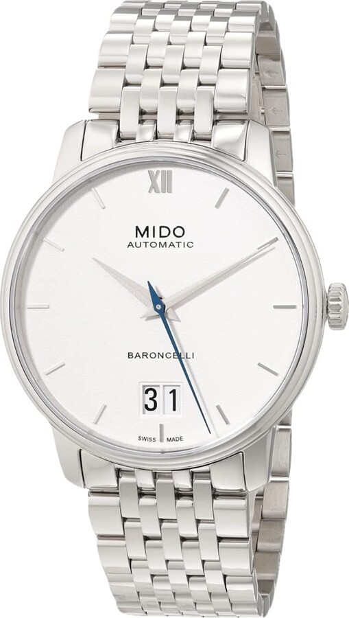 MIDO Baroncelli Big Date - Swiss Automatic Watch for Men - White Dial ...