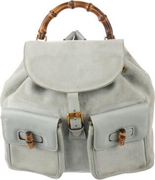 Gucci Medium Suede Bamboo Backpack - ShopStyle