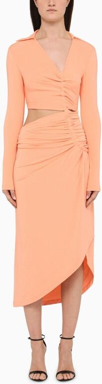 Off-White Peach midi dress - ShopStyle