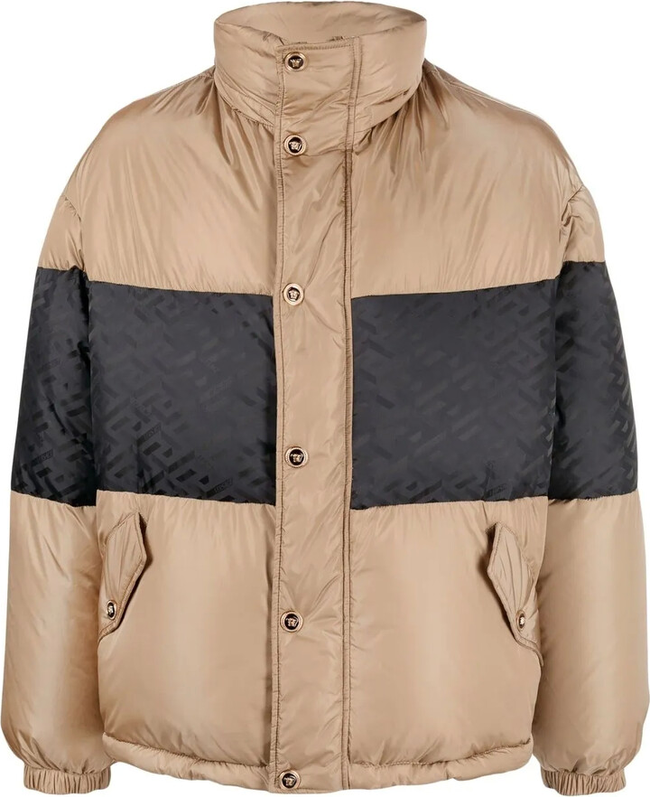 Versace La Greca puffer jacket - ShopStyle