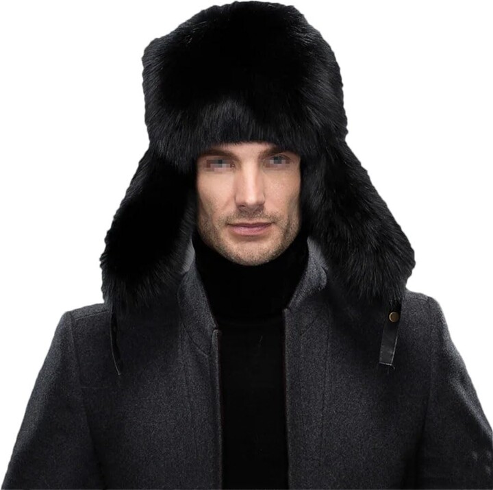 Jegsnoe Luxury Fur Hat Men's Fur Hat Lei Feng Cap Ear Cap Fur Hat ...