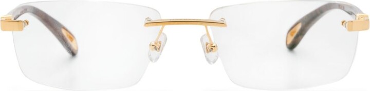 Maybach eyewear Artistix rectangle-frame rimless-lenses glasses ...