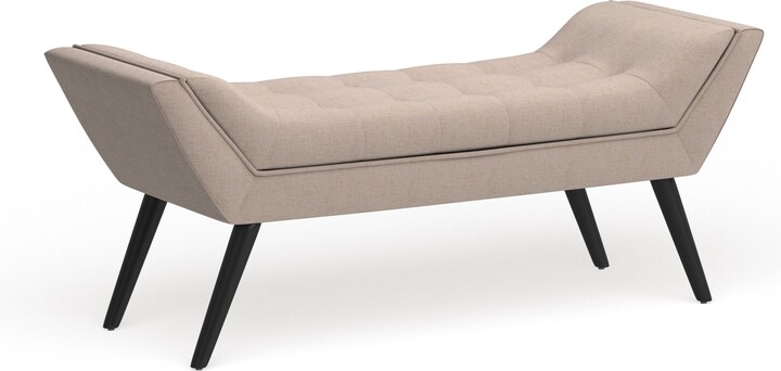 Carson Carrington Nesbyen Mid-century Modern Beige Linen 50-inch Bench ...