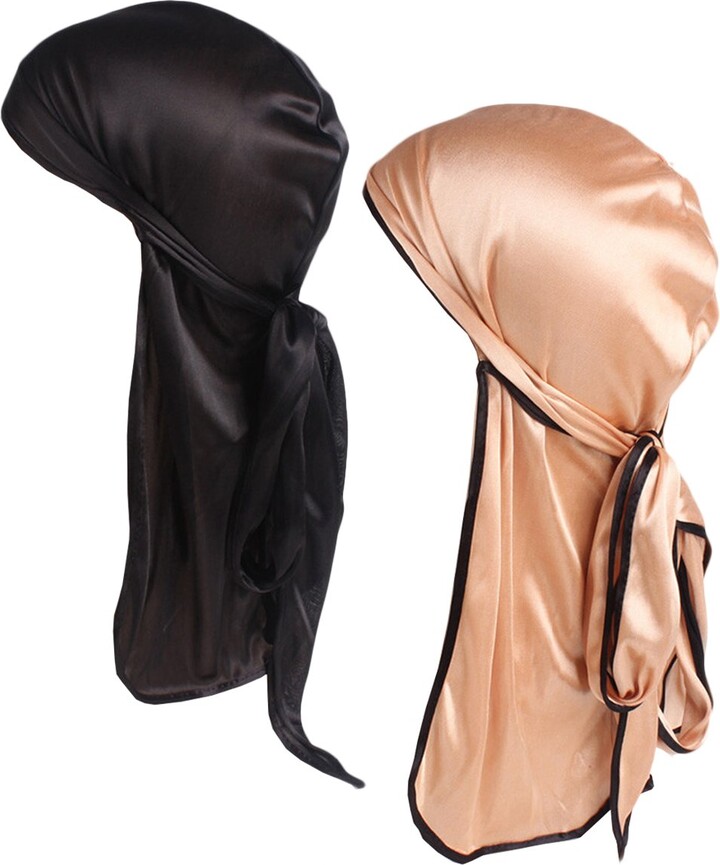 Century Star Satin Silk Head Wrap Durag Long Tail Beanies for Men Women ...