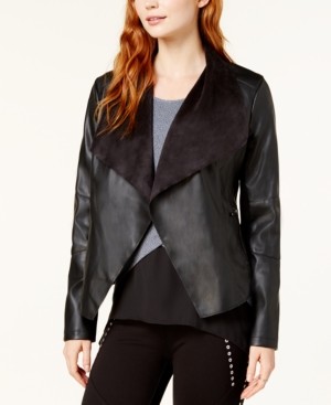 Bar III Flyaway Faux-Leather Jacket, Created for Macy's - ShopStyle