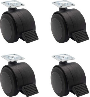 Outwater 2-3/8" Diameter Soft Tread Black Hood Twinwheel Tread With ...