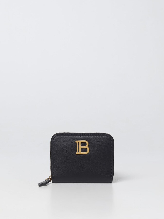 Balmain wallet in leather with application - ShopStyle