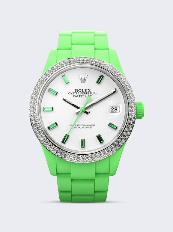 PRIVATE LABEL LONDON Rolex Datejust Double Row White Diamond Bezel Heat ...