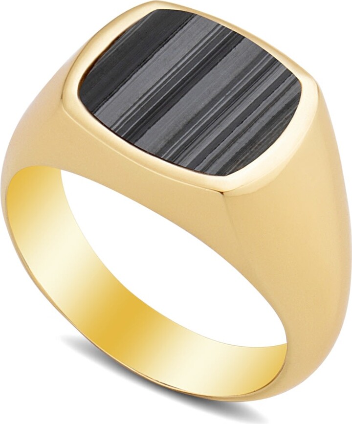 Coco & Kinney Men's Kai Black Tourmaline Ring In Gold - ShopStyle Jewellery