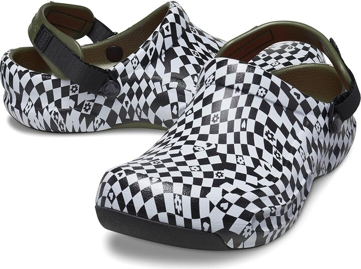 Crocs Work Bistro Pro LiteRide Clog (Black/White) Clog/Mule Shoes ...
