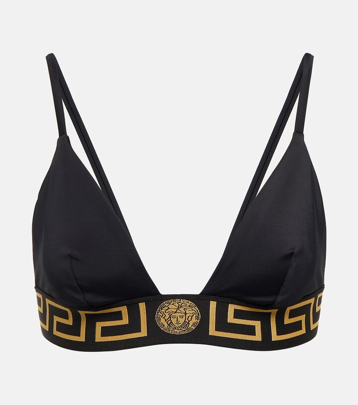 Versace Logo bikini top - ShopStyle Two Piece Swimsuits