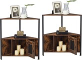 Taomika Industrial Triangle Corner Side Table with 3-tier Storage Shelf ...