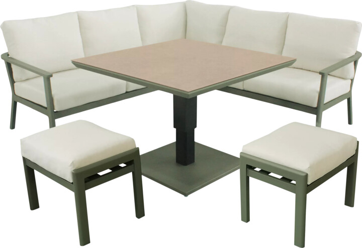 LG Outdoor Tuscany 7-Seater Corner Garden Modular Dining Set with ...