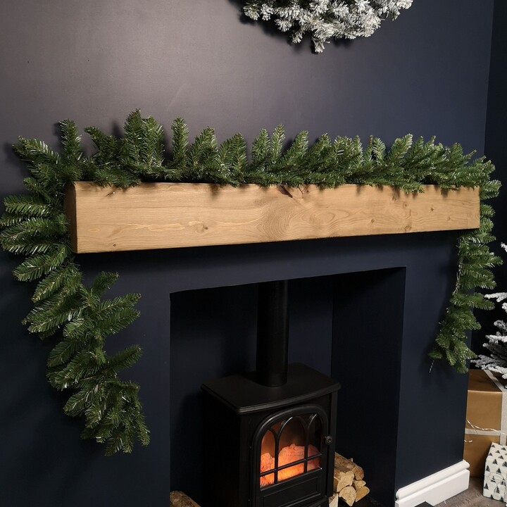 Samuel Alexander 2.7m x 25cm Plain Green Christmas Garland with 200 ...