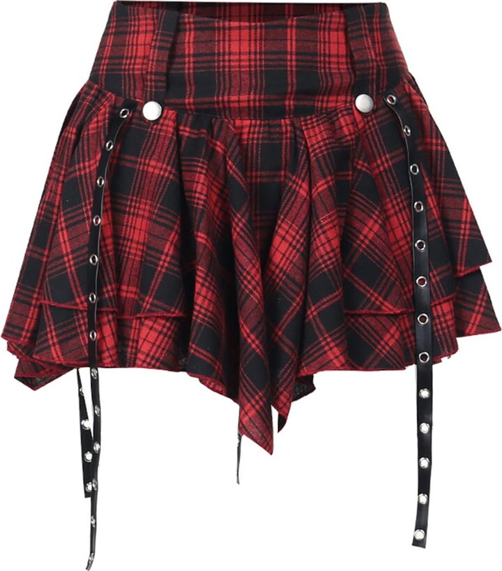 Botenwall Women Mall Goth Skirts Gothic Mini Skirts Aesthetic Skirt Y2k ...
