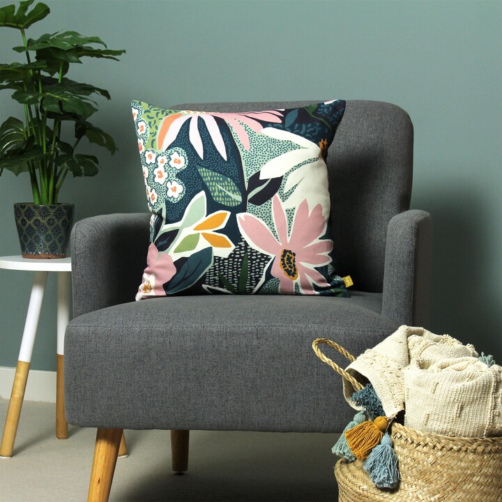 Dunelm Samba Cushion Blue/Pink/Yellow - ShopStyle