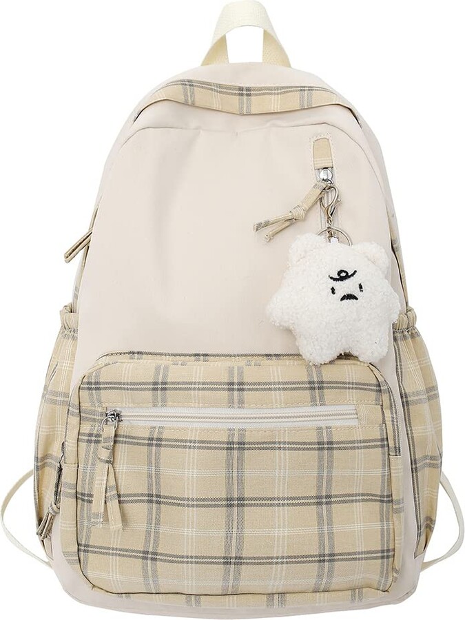 Juoxeepy Light Academia Aesthetic Backpack Sage Green Plaid Preppy ...