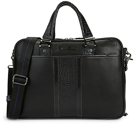 Robert Graham Keaton Croc-Embossed Leather Briefcase - ShopStyle Bags
