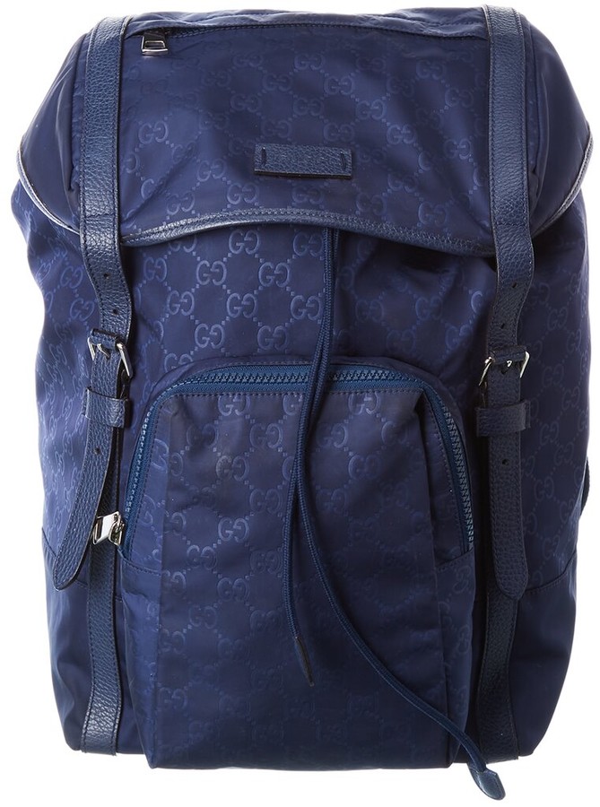 Gucci Blue Guccissima Nylon Backpack - ShopStyle