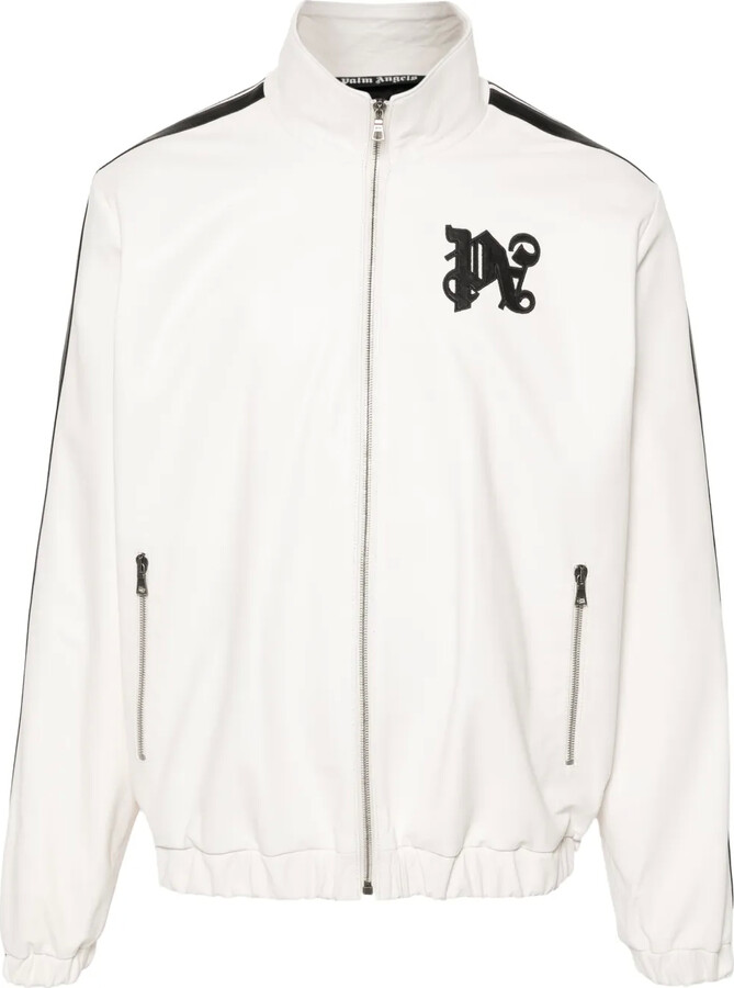 Palm Angels Monogram-Patch Leather Jacket - ShopStyle