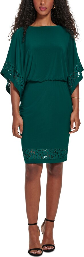 Jessica Howard Petite Lace-Trimmed Blouson Dress - ShopStyle