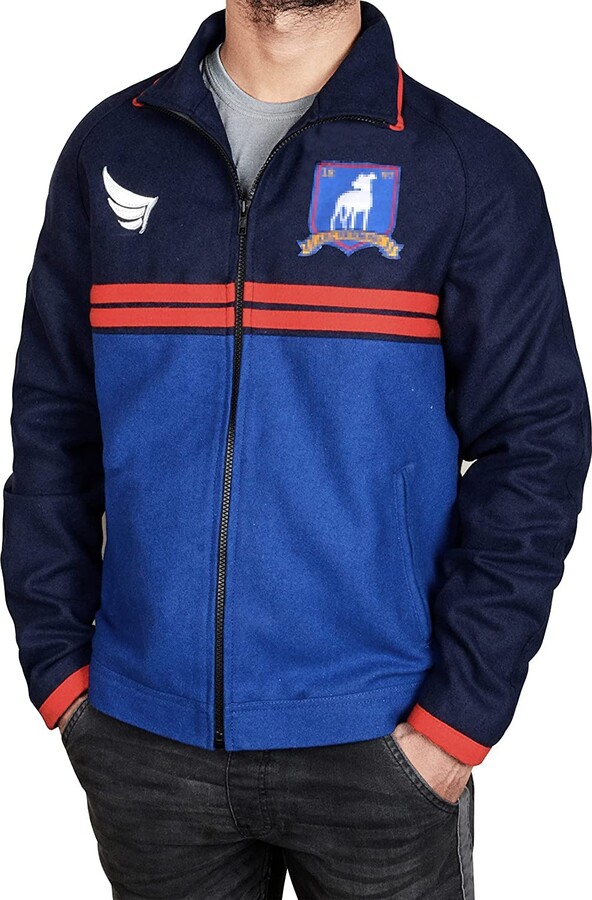 LP-FACON Jason Sudeikis Blue Track Jacket-Sports Lightweight Fleece Jason Jacket - ShopStyle