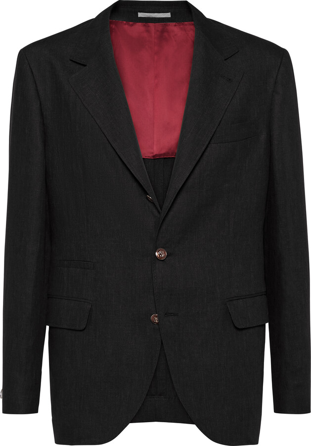 Brunello Cucinelli Linen unconstructed blazer - ShopStyle Jackets