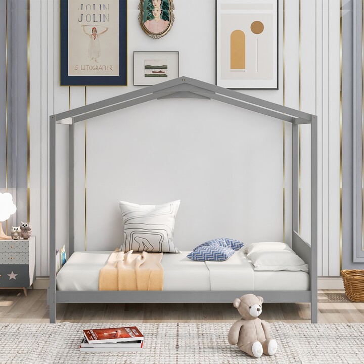 Sunmory Twin Size House Platform Bed with Headboard - ShopStyle