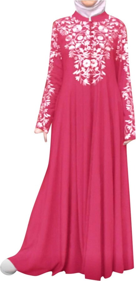 VESNIBA Muslim Traditional Dress Women's That Hide Belly Fat Arabian ...