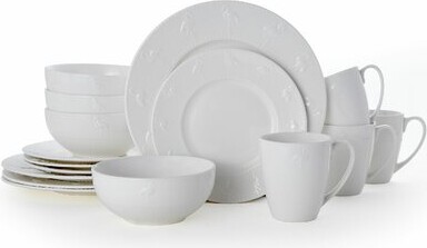 Pfaltzgraff Flamingo 16-Piece Porcelain Dinnerware Set, Service for 4 ...