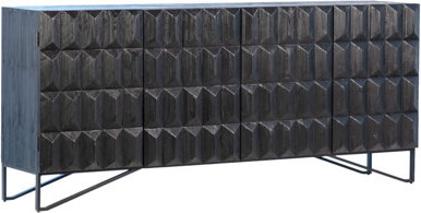 Trent Austin Design Polley 84-inch Reclaimed Pine and Iron 4-Door ...