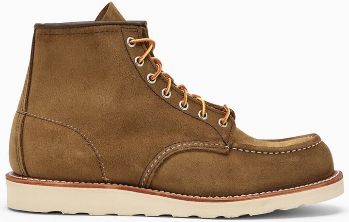 Red Wing Shoes Classic Moc olive suede boot - ShopStyle