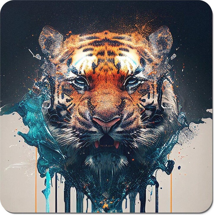 Warren Reed - Designer Tiger Face Splashart Coasters - Set of 4 - ShopStyle