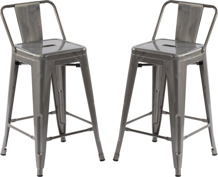 Homylin Industrial 24 Inch Metal Counter Stools Low Back - ShopStyle