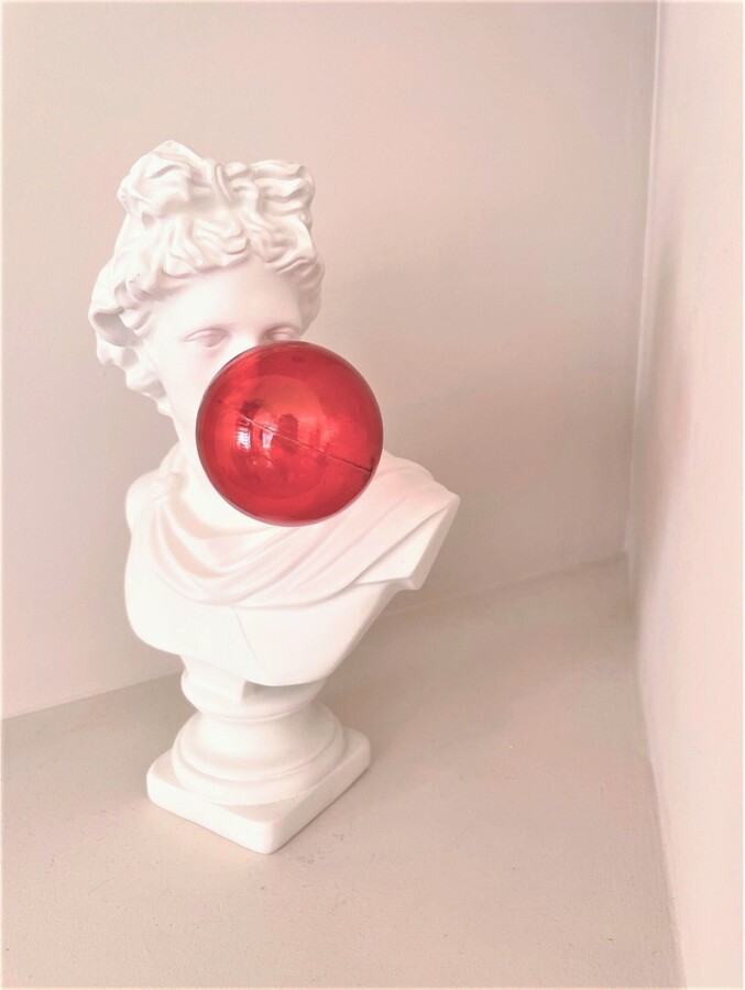 Etsy God Greek Sculptures Blowing Bubble Gum, Gum David Figurine ...