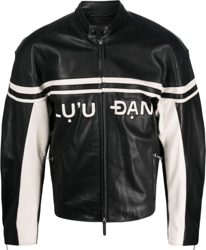 LỰU ĐẠN Logo-Patches Leather Jacket - ShopStyle