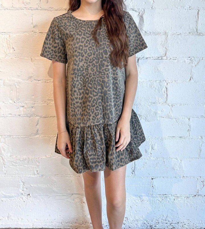 Idem Ditto Leopard Drop Waist Dress In Brown/black - ShopStyle