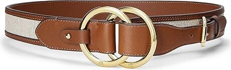 Lauren Ralph Lauren Bend Back 37-Belt-Wide (Natural/Lauren Tan) Women's ...