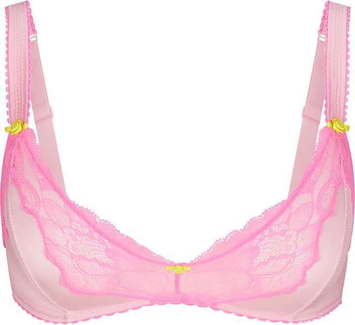 Stretch Satin Lace Triangle Bralette | Cherry Blossom - ShopStyle Bras