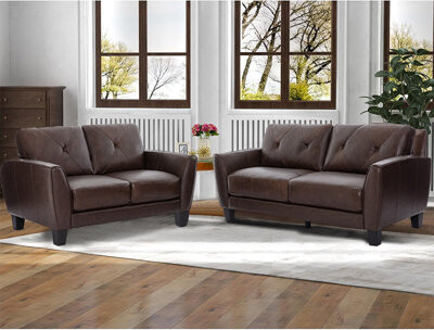 Lark Manor Living Room Furniture Sets,Genuine Leather Sofa Set ...